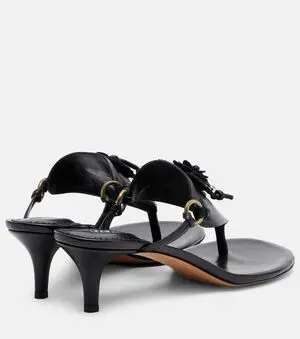 Isabel Marant Étoile Ekyne Embellished Leather Thong Sandals