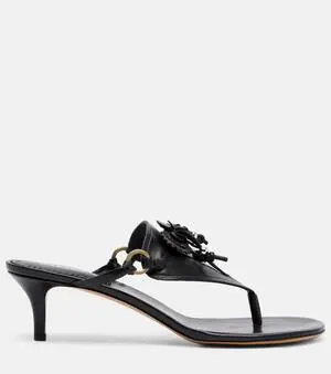 Isabel Marant Étoile Ekyne Embellished Leather Thong Sandals