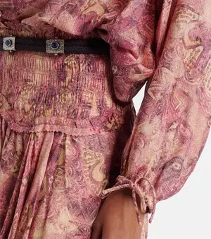 Isabel Marant Étoile Charis Printed Ruffled Silk Blouse