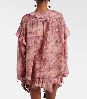 Isabel Marant Étoile Charis Printed Ruffled Silk Blouse