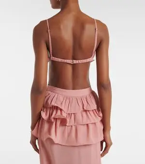 ADRIANA DEGREAS Ruffled Bra Top In Light