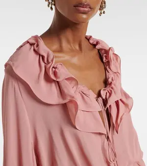 ADRIANA DEGREAS Ruffled Crop Top