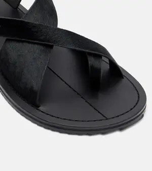 A.emery Ora Calf Hair Sandals - Black