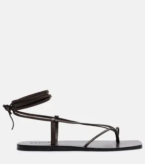 A.emery Nolan Leather Thong Sandals - Brown