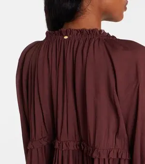 Poupette St Barth Moon Ruffled Blouse - Brown