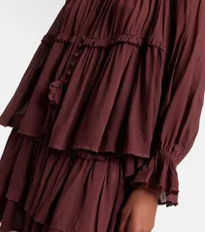 Poupette St Barth Moon Ruffled Blouse - Brown
