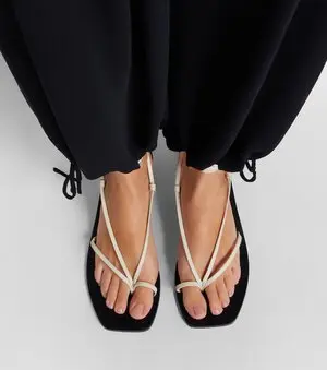 A.emery Nolan Leather Thong Sandals - White