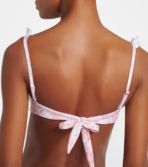 BANANHOT Jena Floral Ruffled Bikini Top