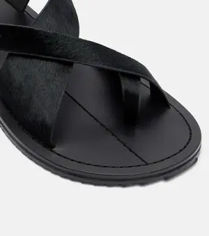 A.emery Ora Calf Hair Sandals - Black