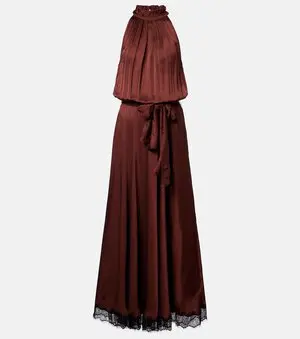 Poupette St Barth Nina Halterneck Maxi Dress - Brown