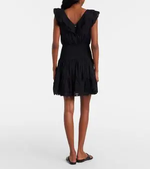 Poupette St Barth Della Ruffled Cotton Minidress