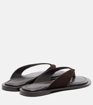 A.emery Viola Suede Thong Sandals - Brown