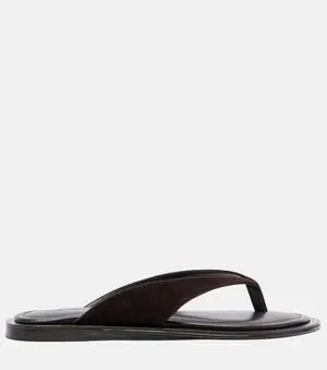 A.emery Viola Suede Thong Sandals - Brown