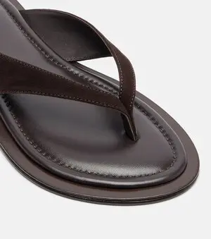 A.emery Viola Suede Thong Sandals - Brown