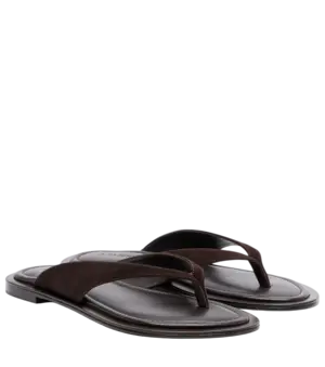 A.emery Viola Suede Thong Sandals - Brown