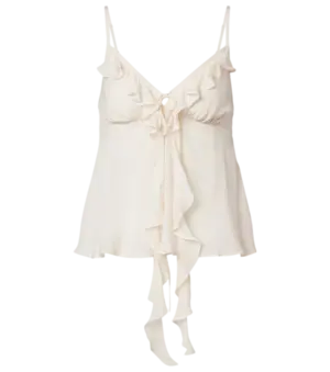 Poupette St Barth Camille Ruffled Camisole - White