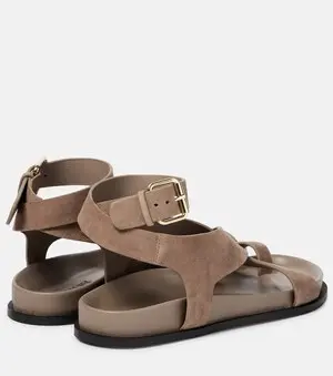 A.emery Jalen Suede Sandals With Ankle Strap - Brown