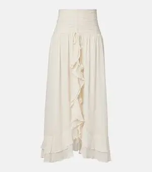 Poupette St Barth Neree Ruffled Maxi Skirt - White