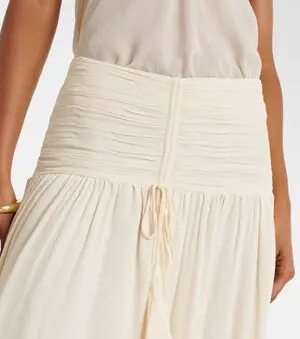 Poupette St Barth Neree Ruffled Maxi Skirt - White