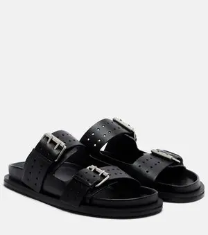 A.emery Leon Leather Slides