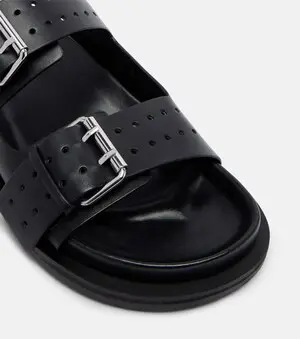 A.emery Leon Leather Slides