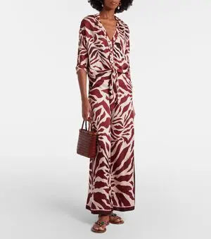 Poupette St Barth Clea Animal-print Palazzo Pants - Brown