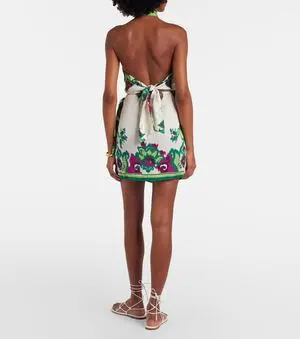 Poupette St Barth Aya Printed Halterneck Minidress
