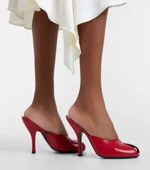 JUDE Date Leather Mules - Red