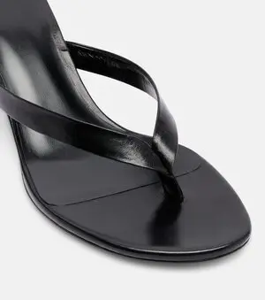 JUDE Rooty Leather Thong Sandals - Black