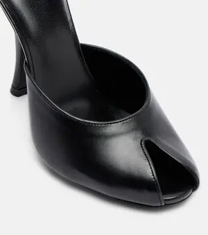 JUDE Date Leather Mules - Black
