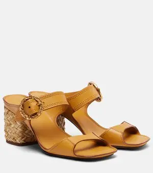 Zimmermann Talia Leather Mules - Brown