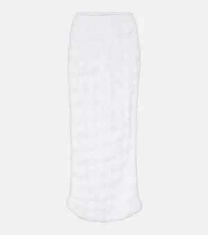 Anna Kosturova Crochet Cotton Midi Skirt - White