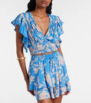 Poupette St Barth Floral Print Cropped Top