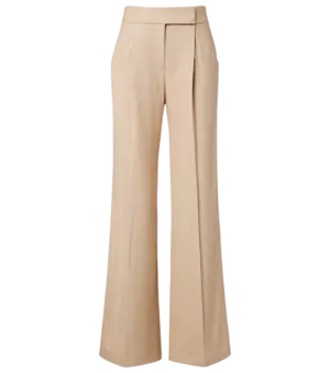 Veronica Beard Pleated Flared Pants - Beige