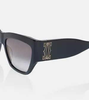 Cartier Signature C Cat-eye Sunglasses - Black