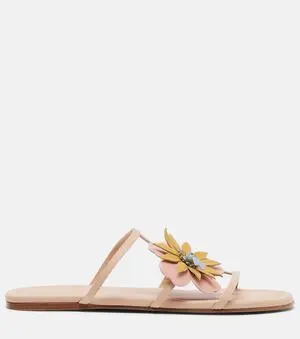 Zimmermann Lilia Floral-appliqué Leather Sandals