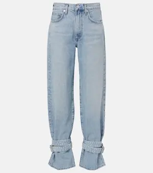 AGOLDE Cinched Hem Straight Jeans - Blue
