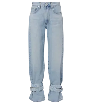 AGOLDE Cinched Hem Straight Jeans - Blue