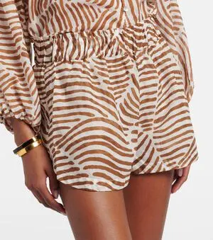 VIX PAULA HERMANNY Lana Printed Cotton Shorts - Brown