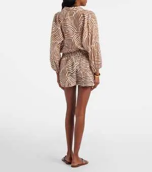VIX PAULA HERMANNY Lana Printed Cotton Shorts - Brown