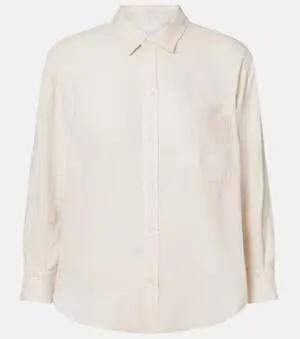 Citizens Of Humanity Kayla Shrunken Linen Shirt Beige