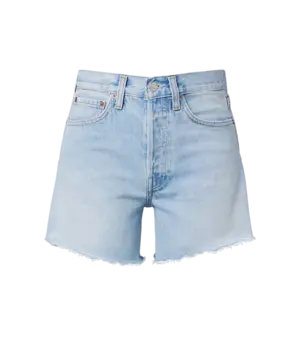 AGOLDE Parker Long Distressed Denim Shorts