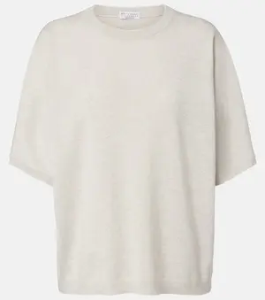 Brunello Cucinelli Cashmere Crew Neck Sweater - White