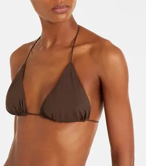 Jacquemus Triangle Bikini Top - Brown