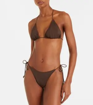 Jacquemus Beaded Bikini Bottoms - Brown