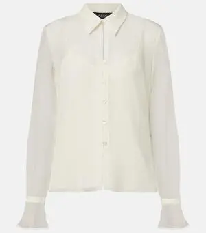 Gucci Lace-trimmed Silk Georgette Shirt - White