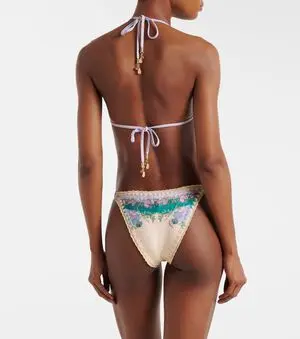 Zimmermann Indra Floral Metallic-effect Bikini - Multicoloured