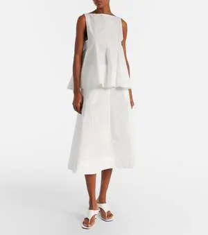Khaite Artin Cotton Midi Skirt
