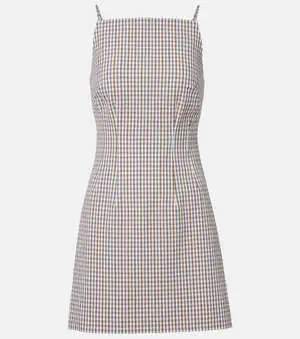 Veronica Beard Gingham Cotton Seersucker Mini Dress