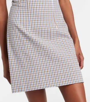 Veronica Beard Gingham Cotton Seersucker Mini Dress